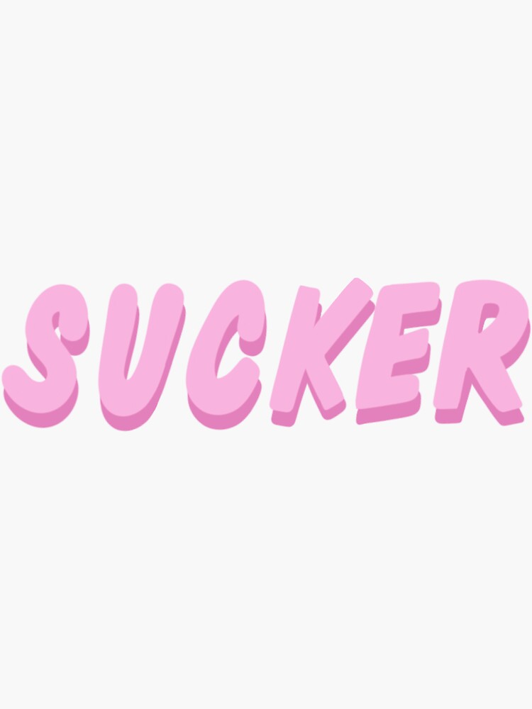 "Sucker Word PNG, Pink Word Art Y2K Vibes" Sticker for Sale by ...