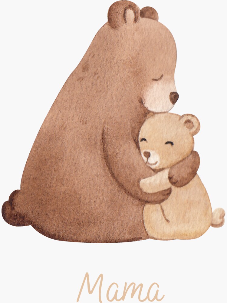 "Mama Bear Love- Cute Animals" Sticker for Sale by TubularTees | Redbubble