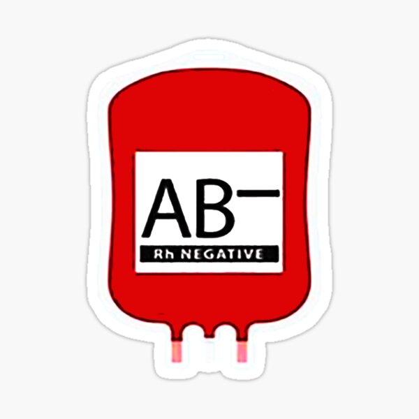 " Blood Type AB-" Sticker for Sale by jennstore | Redbubble