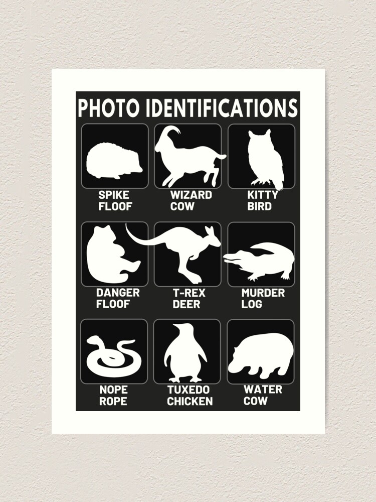 "Alternate Animal Names Photo Identification Funny Labels" Art Print ...