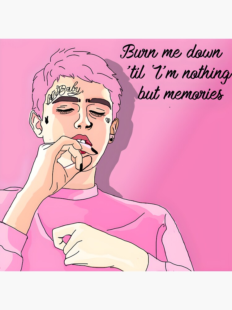 "Lil peep pink " Sticker for Sale by NikolaiAbram | Redbubble