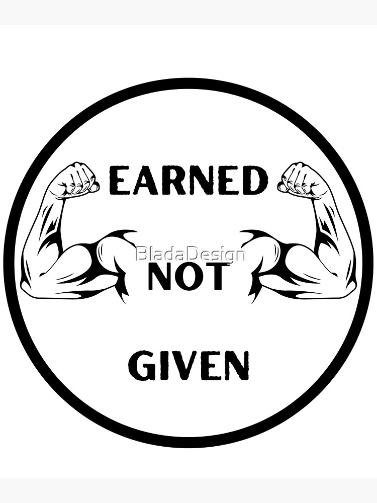 " EARNED (Bicep)" Sticker for Sale by BladaDesign | Redbubble