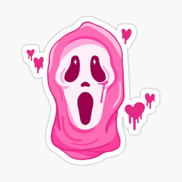 "Pink Pastel Ghostface Perfect Gift Ghostface" Sticker for Sale by ...