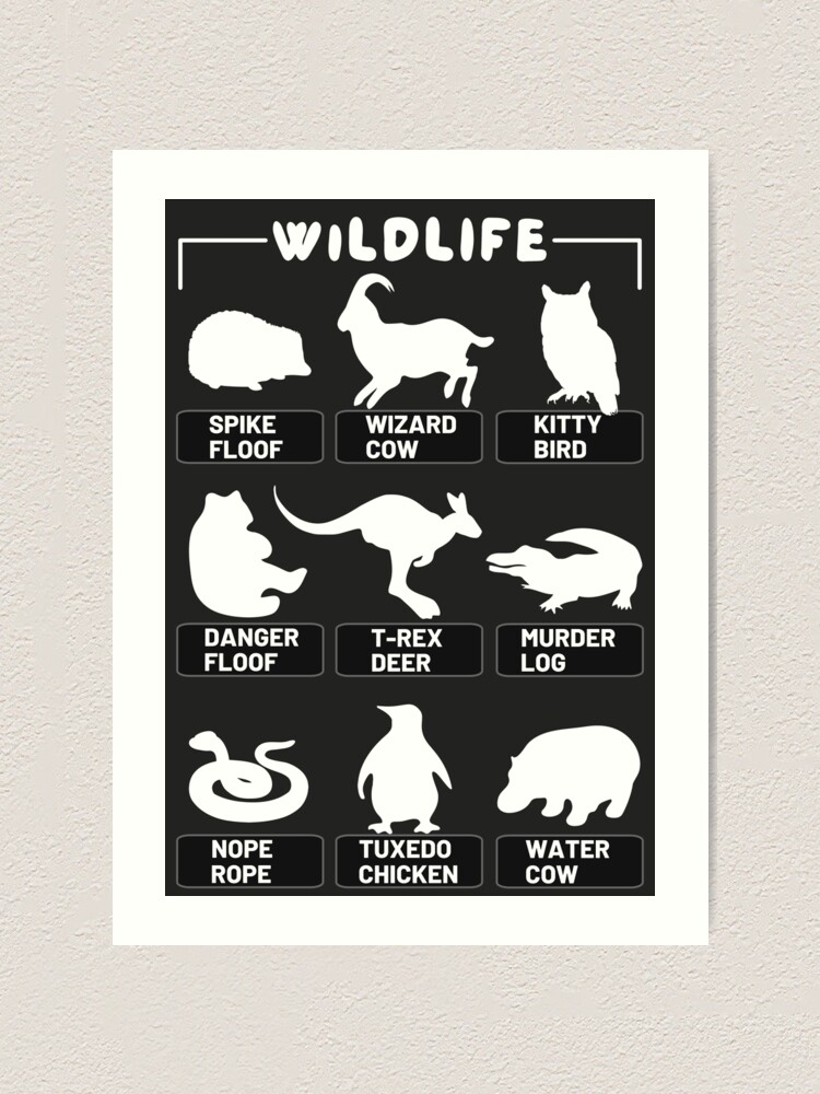 "Alternate Animal Names Photo Identification Funny Labels" Art Print ...