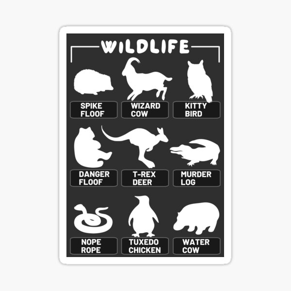 "Alternate Animal Names Photo Identification Funny Labels" Sticker for ...