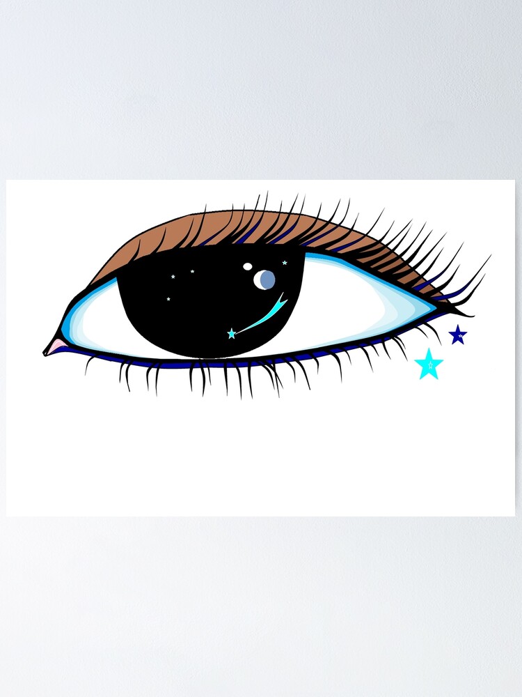 "I Spy with my Great Big Dark Brown Eye - Moon and Stars" Poster by ...