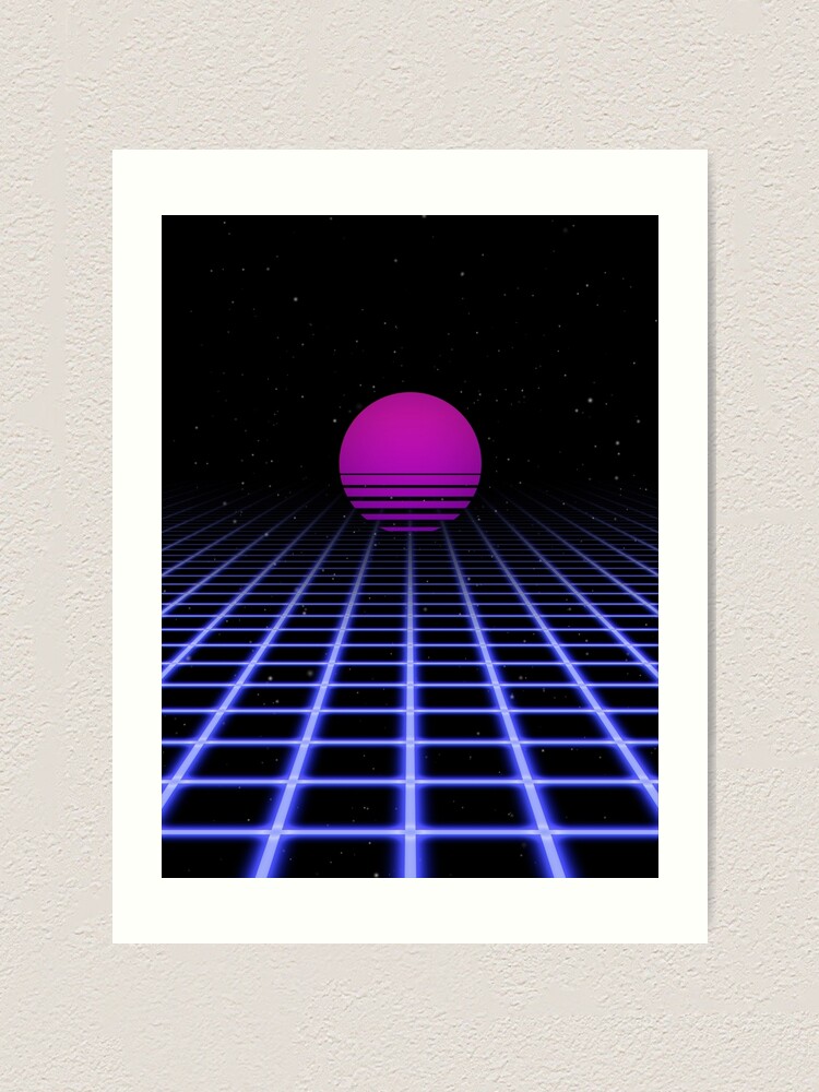 "80s Digital Horizon - Sunset Aesthetic" Art Print by coluch | Redbubble