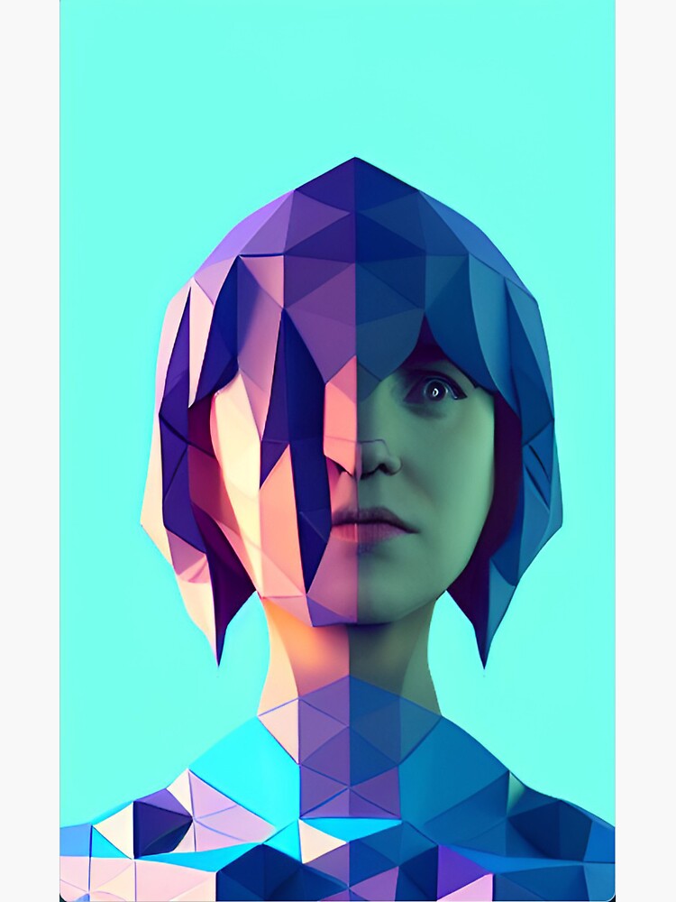 "Polygon Art Style Woman" Sticker for Sale by pixlat3d | Redbubble