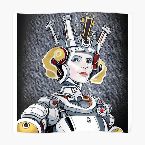 "mecha queen elizabeth ii AI Generated Art" Poster for Sale by ...