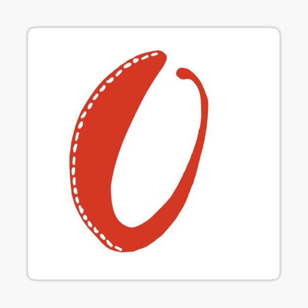 Pegatina «Letra O Rojo inicial monograma alfabeto mayúscula O» de ...