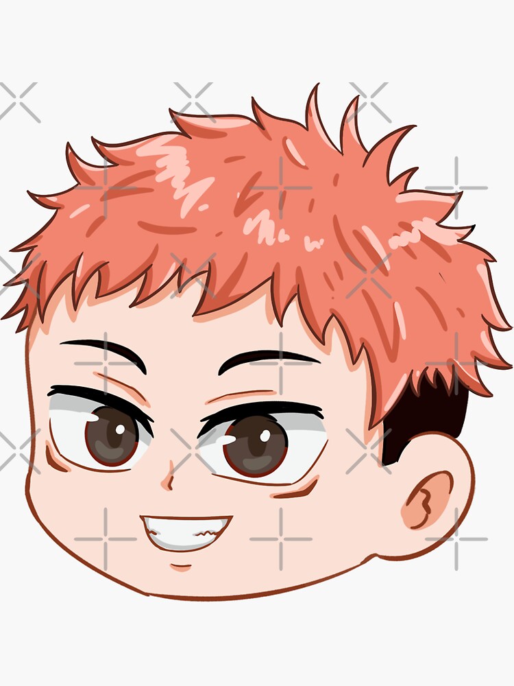 "Itadori Yuji (Head Only) - Jujutsu Kaisen Chibi ver" Sticker for Sale ...