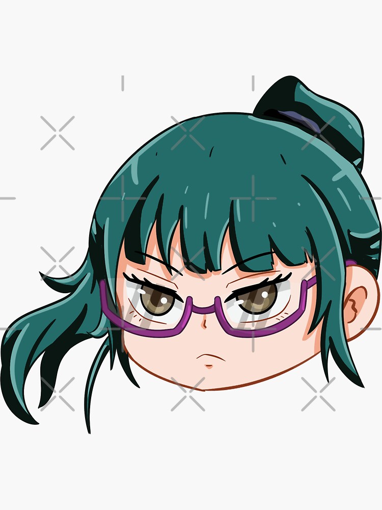 Pegatina «Maki Zenin (solo cabeza) - Jujutsu Kaisen Chibi ver» de ...