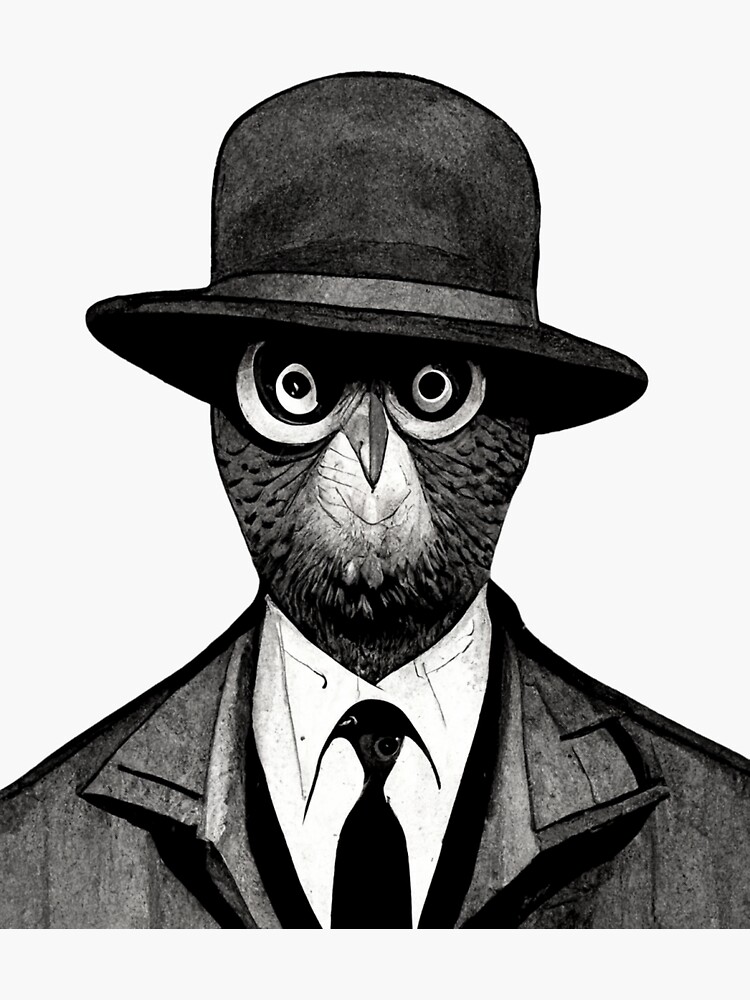 "Detective Pigeon the Crime Solving Bird" Sticker for Sale by ...