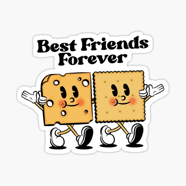 "Cheese and Cracker BFF Retro Mascot" Sticker for Sale by RoseaCaelum ...