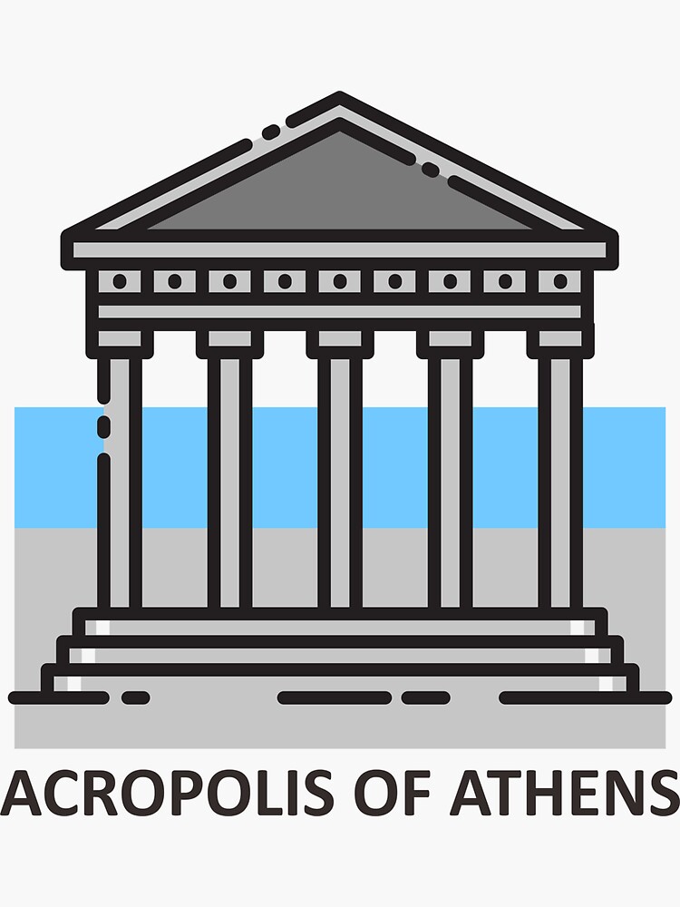 "Landmark Icon Stickers Acropolis of Athens flat icon" Sticker for Sale ...