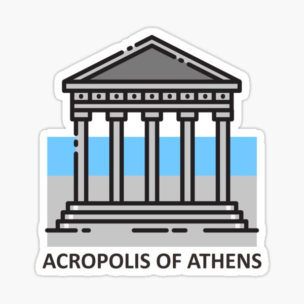 "Landmark Icon Stickers Acropolis of Athens flat icon" Sticker for Sale ...