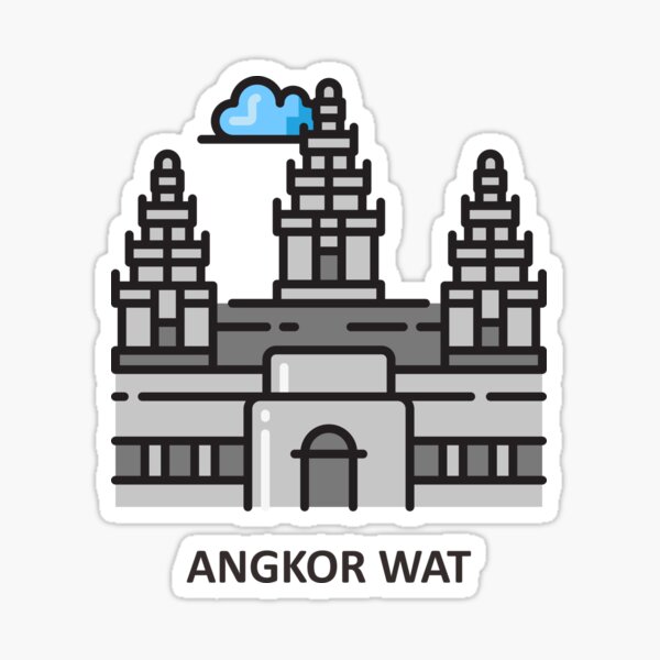 "Landmark Icon Stickers Angkor Wat flat icon" Sticker for Sale by ...