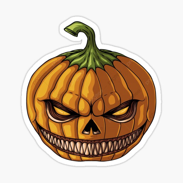 "Halloween scary evil pumpkin funny pumpkin head" Sticker for Sale by ...