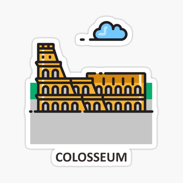 "Landmark Icon Stickers Colosseum flat icon" Sticker for Sale by ...