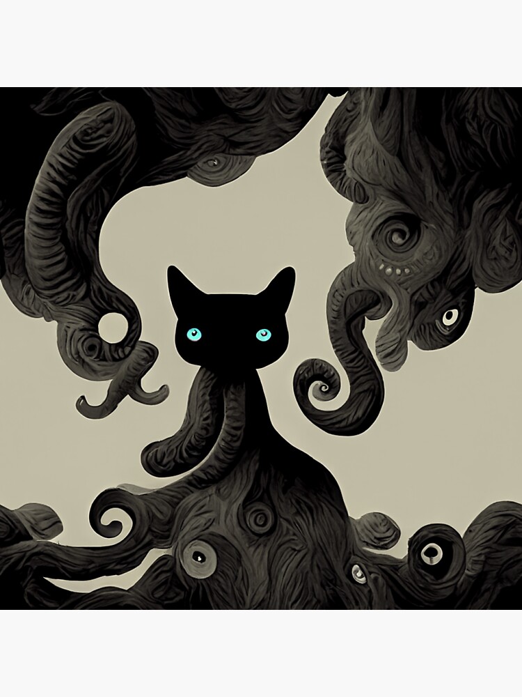 "Cthulhu Inspired Eldritch Horror Nightmare Cat " Sticker for Sale by ...