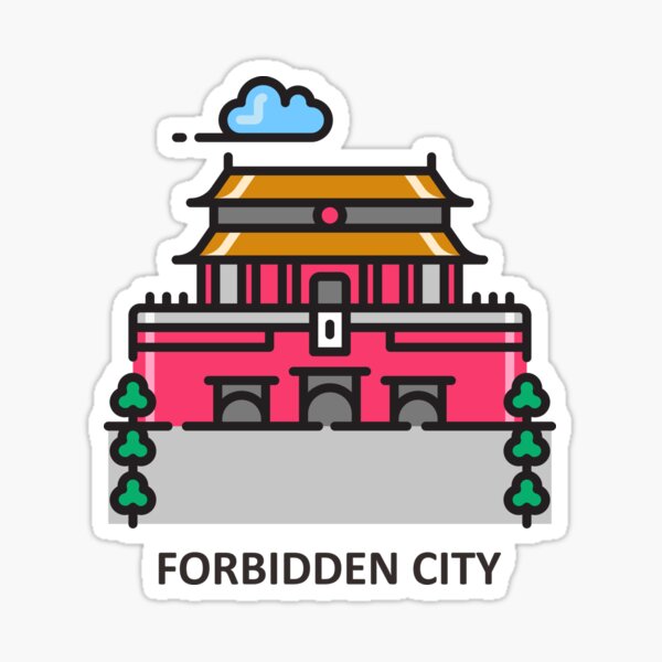 "Landmark Icon Stickers Forbidden City flat icon" Sticker for Sale by ...