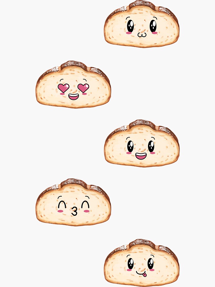 "Emoji Bread Sticker" Sticker for Sale by nam-namira | Redbubble