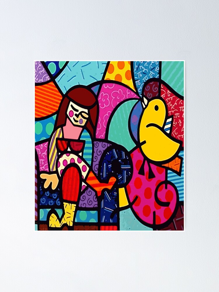 "Romero Britto Only You Can Hear" Poster for Sale by JosephScan | Redbubble