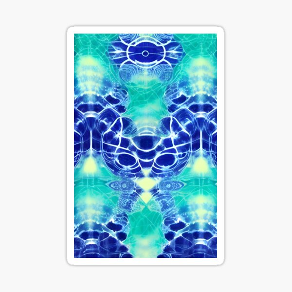 "Indigo Blue and teal shibori turtle pattern" Sticker for Sale by ...