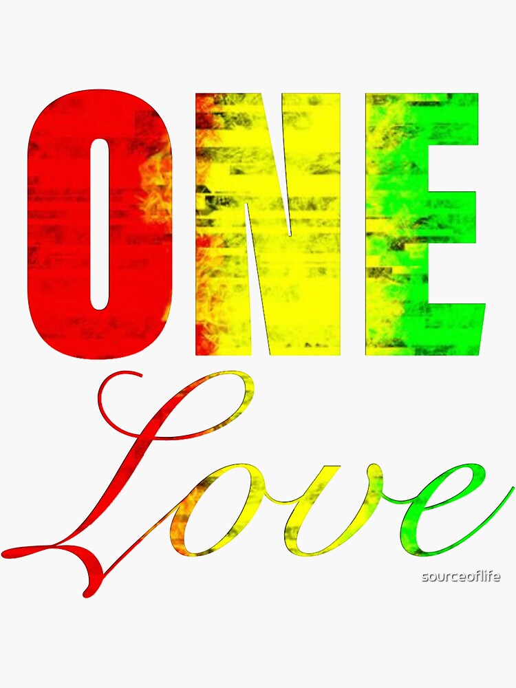 "One Love" Sticker for Sale by sourceoflife | Redbubble