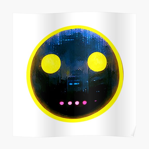 "Cybernetic Electronic Dystopian Smiley Face" Poster for Sale by ...