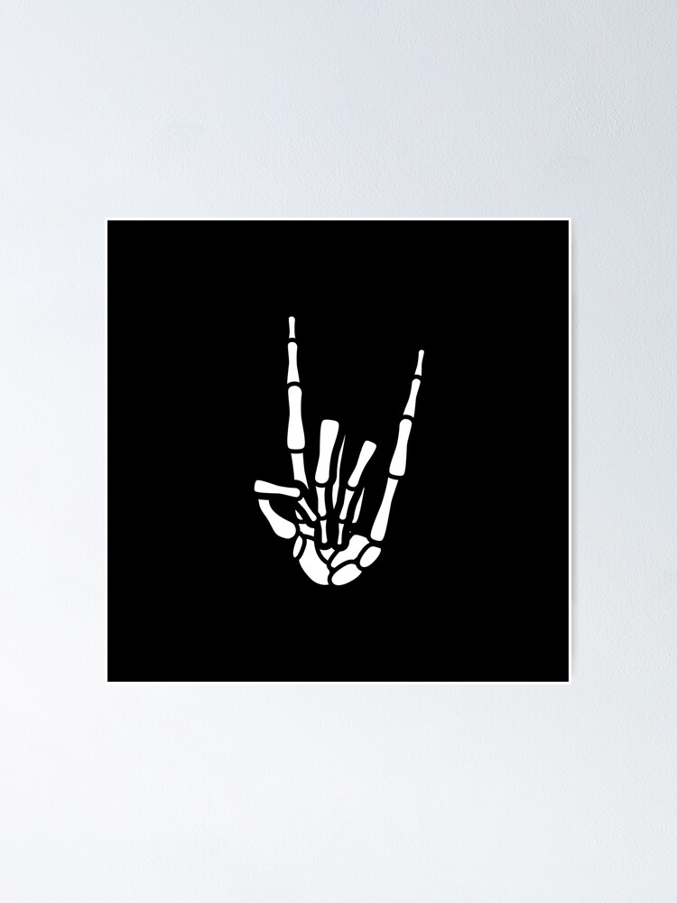 "Skeleton Hand Rock Horns Hand Sign" Poster for Sale by MOULEOFFICIAL ...