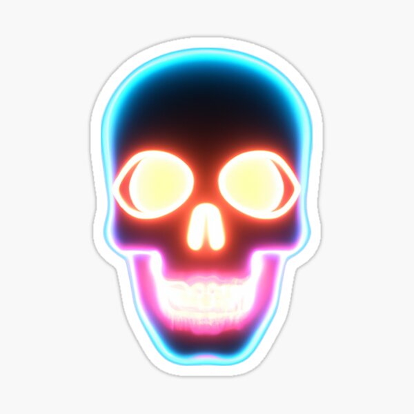 "Neon Skull" Sticker for Sale by RipperKing | Redbubble