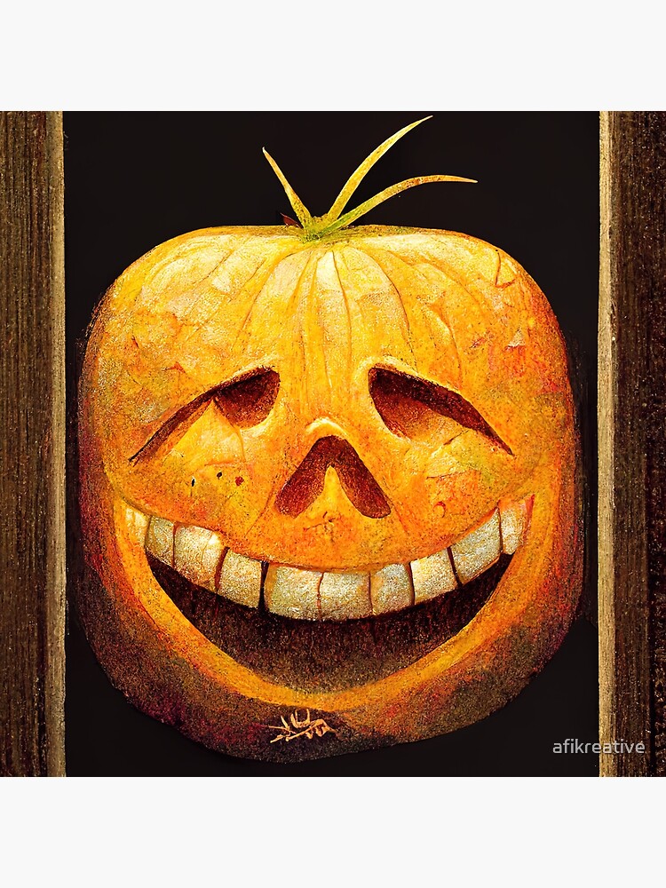 "Happy Funny Jack-O-Lantern" Poster for Sale by afikreative | Redbubble