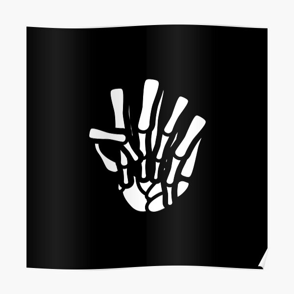 "Skeleton Hand Fist Hand Sign" Poster for Sale by MOULEOFFICIAL | Redbubble