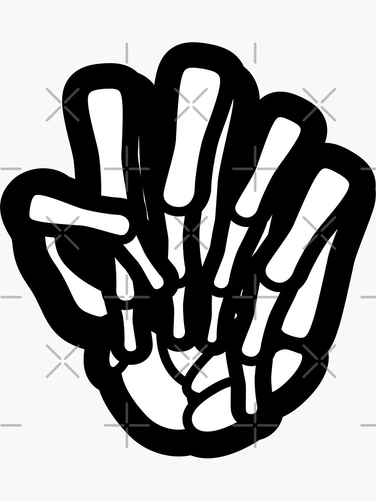 "Skeleton Hand Fist Hand Sign" Sticker for Sale by MOULEOFFICIAL ...