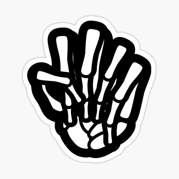 "Skeleton Hand Fist Hand Sign" Sticker for Sale by MOULEOFFICIAL ...
