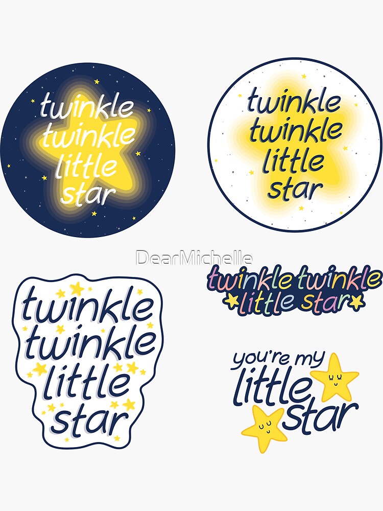 "Twinkle Twinkle Little Star Kids Starry Sticker Pack" Sticker for Sale ...