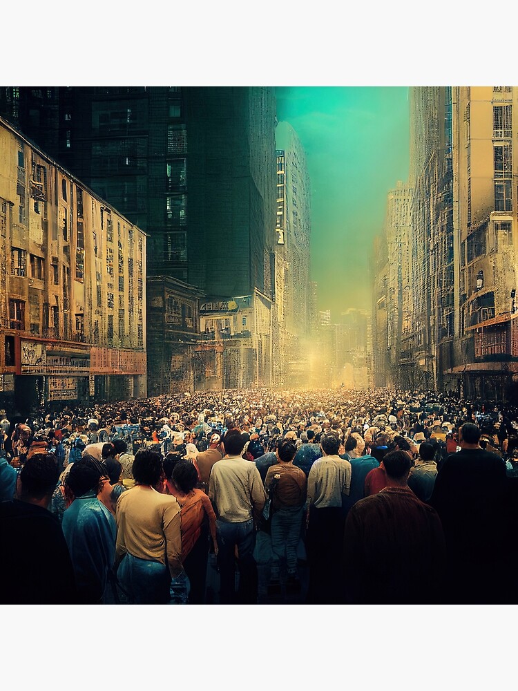 "Crowded City Street Realistic Digital Art Painting" Poster for Sale by ...