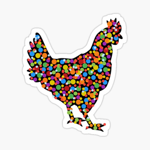 "Funny chicken polka dot ,chicken polka dot ,polka dot chicken" Sticker ...