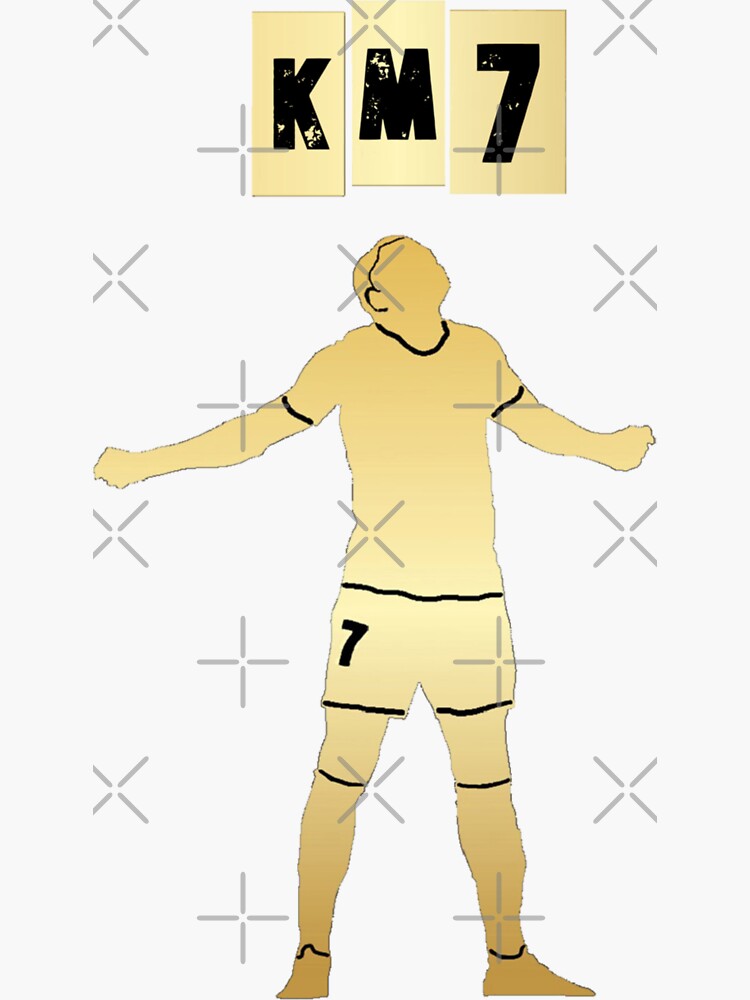 "KM7 - Kylian Mbappe Black And Gold Luxury" Sticker for Sale by BZ69 | Redbubble