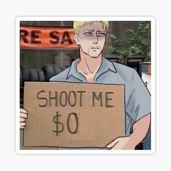 "ATTACK ON TITAN || Reiner Braun meme" Sticker for Sale by VincenzoJaku ...