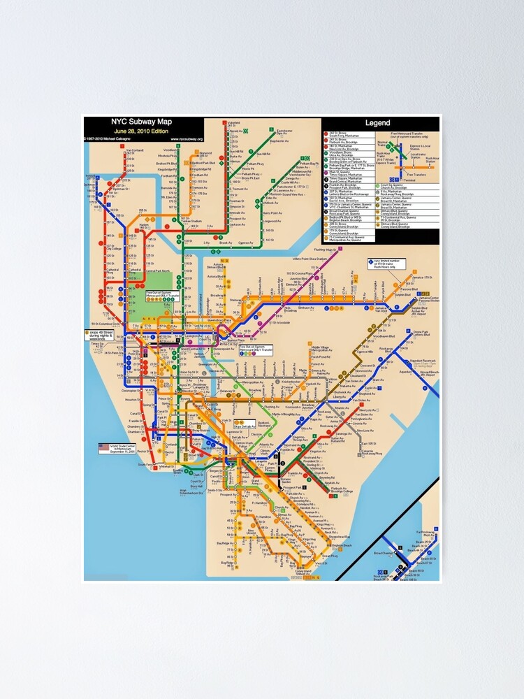 "NYC Subway Map" Poster for Sale by ChartsMama | Redbubble