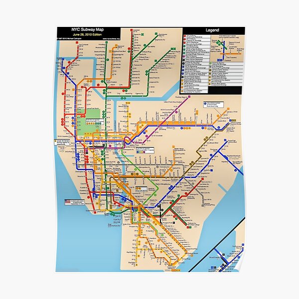 "NYC Subway Map" Poster for Sale by ChartsMama | Redbubble