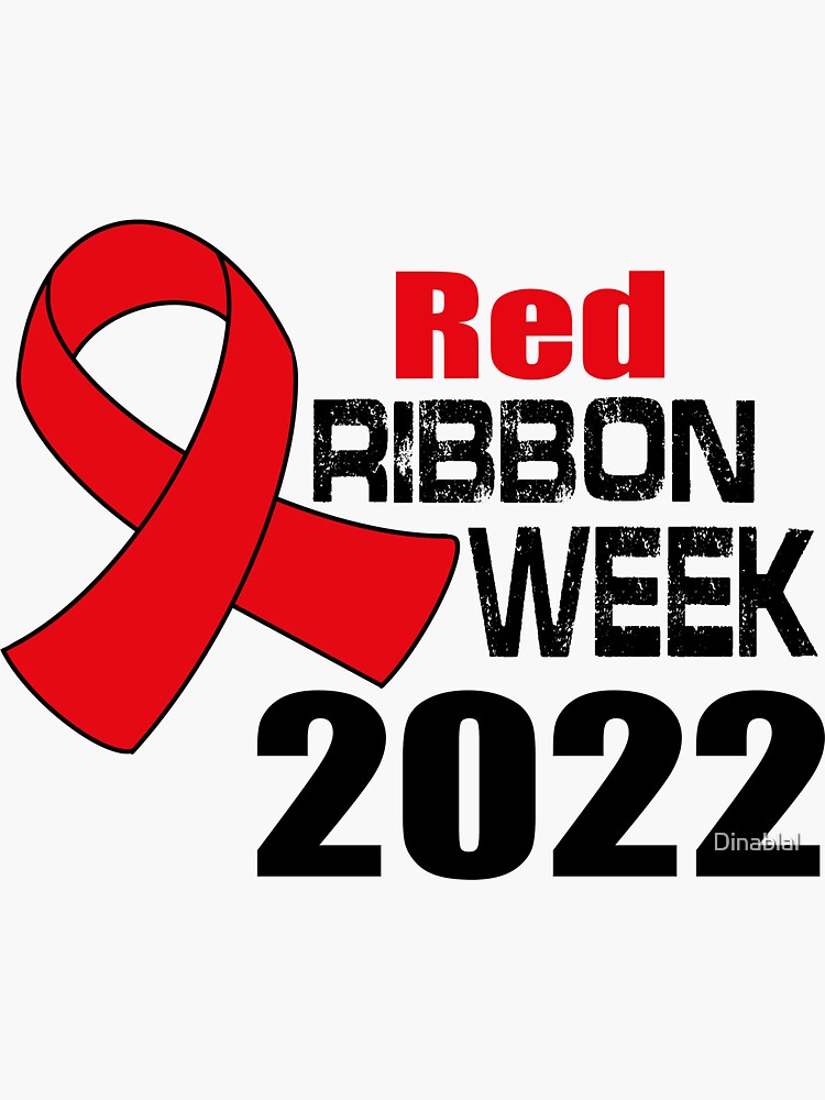 "Red ribbon week 2022" Sticker for Sale by Dinablal | Redbubble