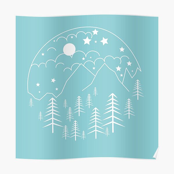 "Simple and clean night line art" Poster for Sale by SherabArts | Redbubble