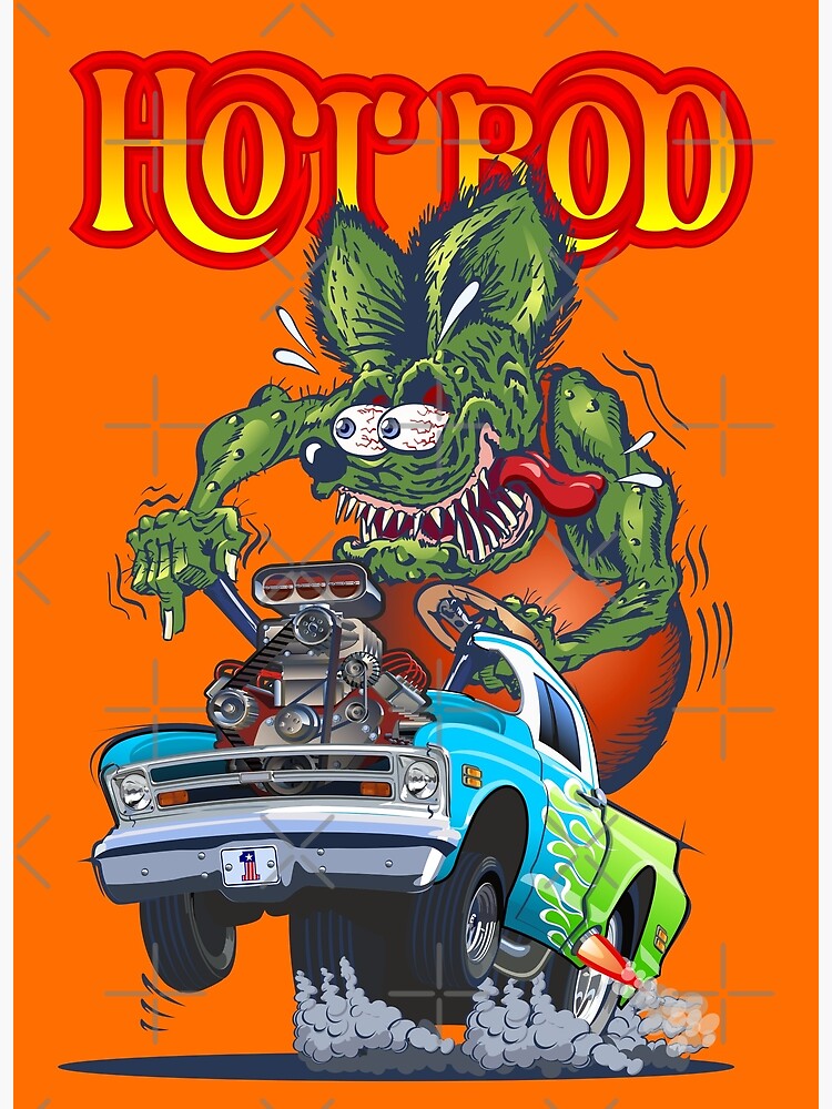 "Cartoon retro rat rod" Poster for Sale by Mechanick | Redbubble