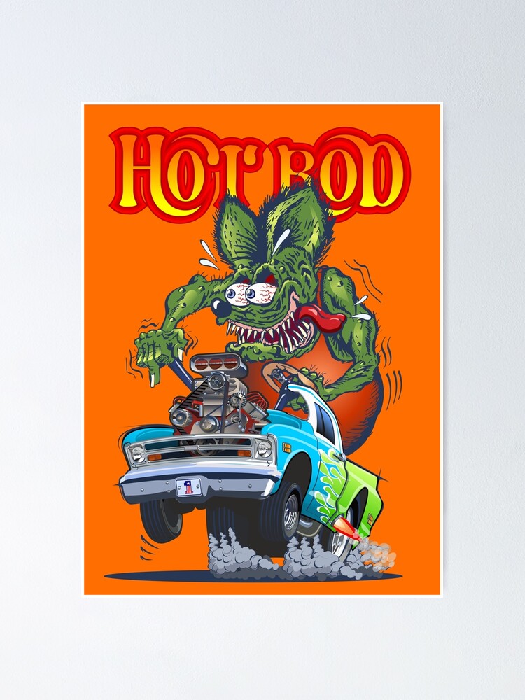 "Cartoon retro rat rod" Poster for Sale by Mechanick | Redbubble