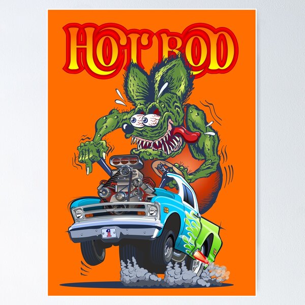 "Cartoon retro rat rod" Poster for Sale by Mechanick | Redbubble