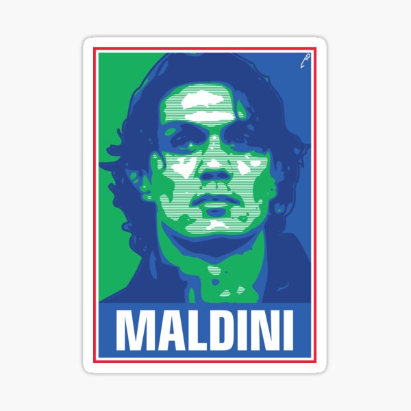 "Maldini - ITALY" Sticker for Sale by DAFTFISH | Redbubble