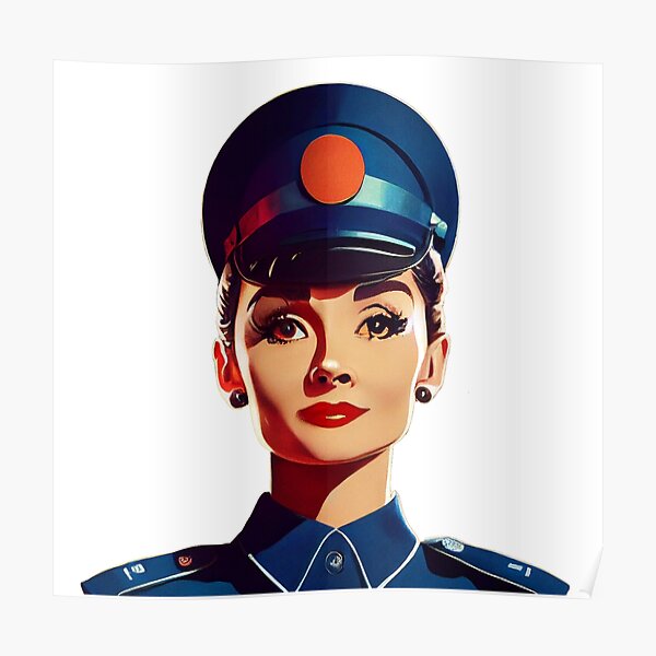 "Audrey Hepburn as a Soviet Police Officer" Poster for Sale by ...